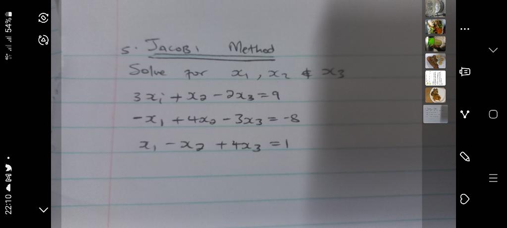 Solved 5. JacOB I Methad Solve for x1,x2∈/x3 | Chegg.com