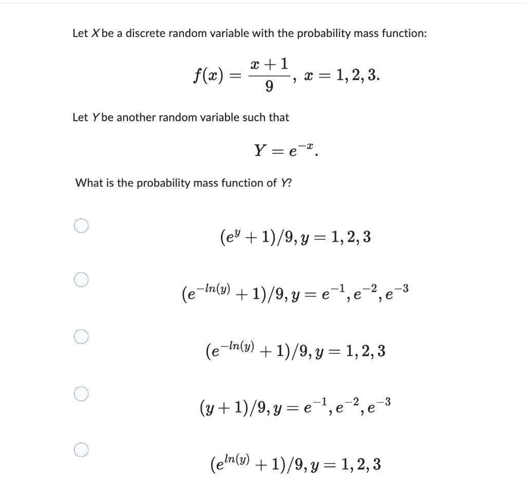 Solved Let X be a discrete random variable with the | Chegg.com