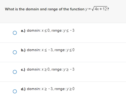 Solved What is the domain and range of the function | Chegg.com