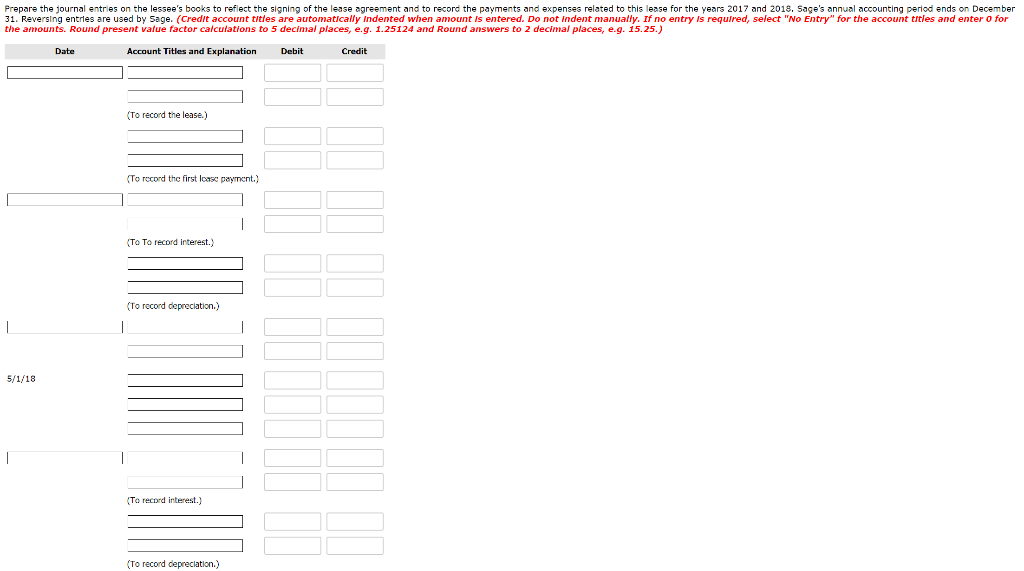 Solved Prepare the journal entries on the lessee's books to | Chegg.com