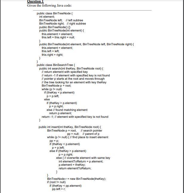 Solved Question Given the following Java code: public class | Chegg.com