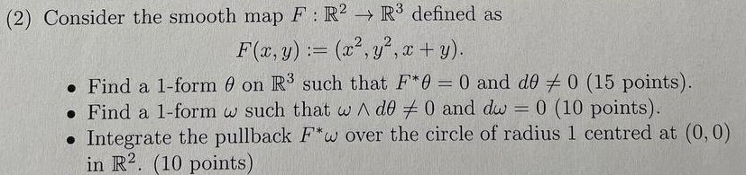 Solved (2) ﻿Consider the smooth map F:R2→R3 ﻿defined | Chegg.com