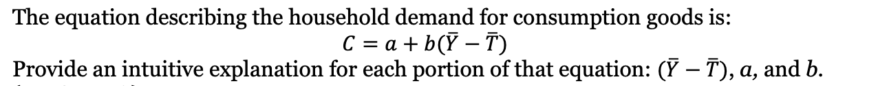 Solved The equation describing the household demand for | Chegg.com