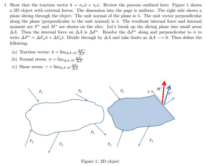 1. Show that the traction vector t = onñ + Tns. | Chegg.com