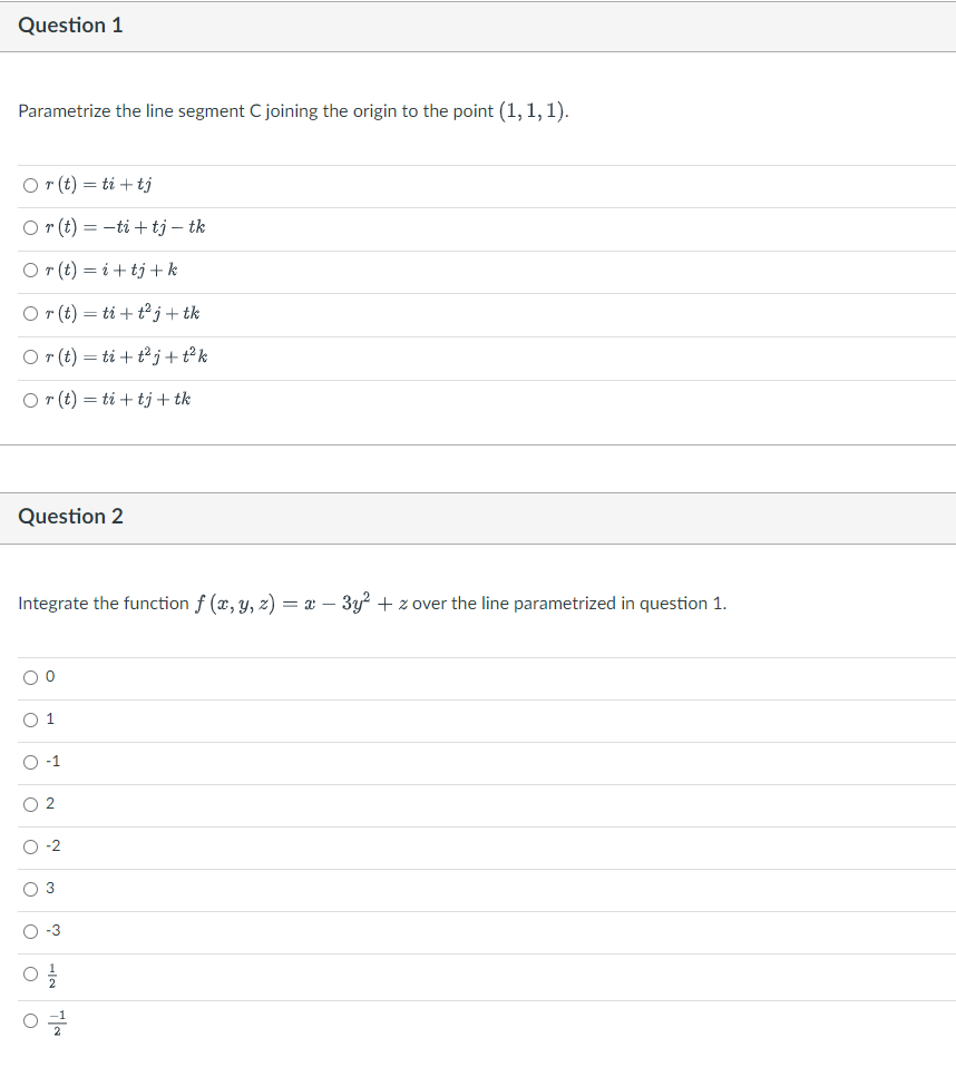 Solved Parametrize the line segment C joining the origin to | Chegg.com