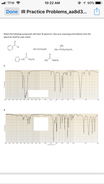 Solved TFVV令 10:22 AM Done IR Practice Problems_ aa8d3... | Chegg.com