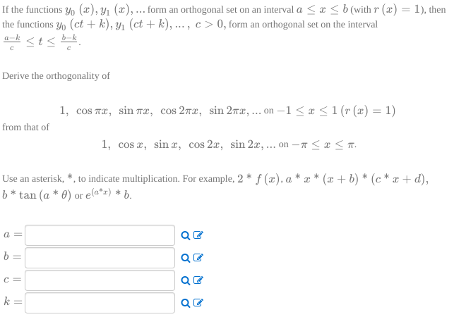Solved If the functions yo (x), yı (), ... form an | Chegg.com