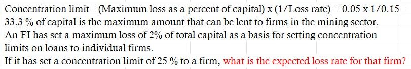 Solved Concentration limit =( Maximum loss as a percent of | Chegg.com