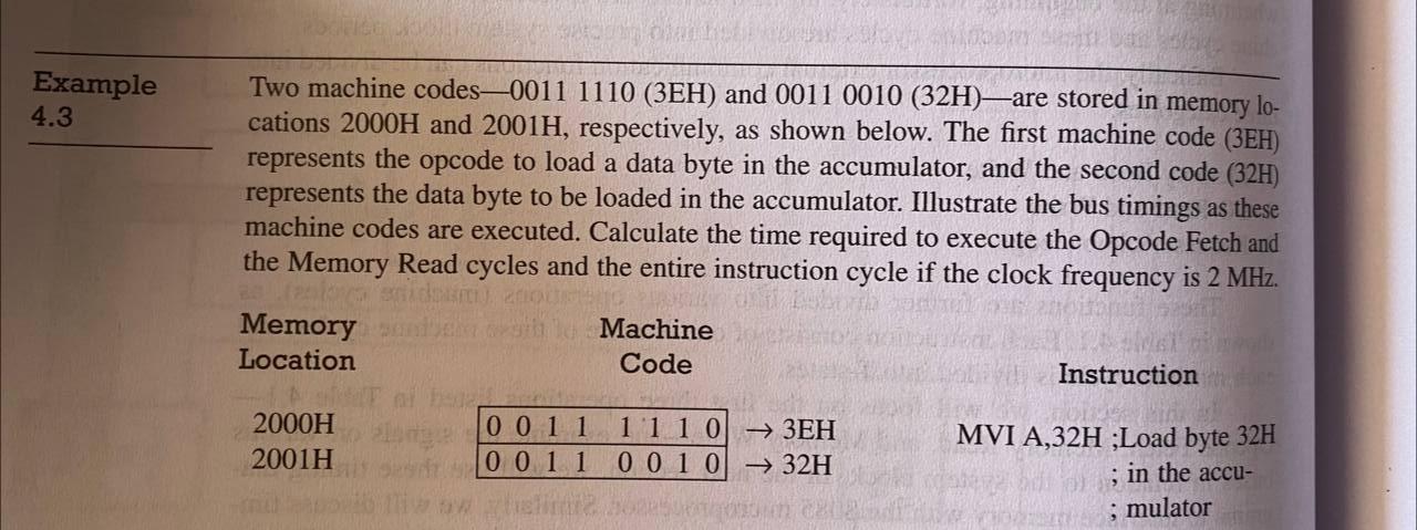 Example 4.3 Two machine codes-0011 1110 (3EH) and | Chegg.com