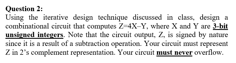 Solved Question 2: Using the iterative design technique | Chegg.com