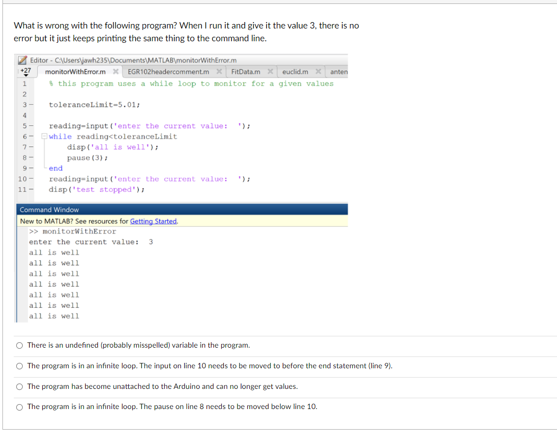 Solved What is wrong with the following program? When I run | Chegg.com