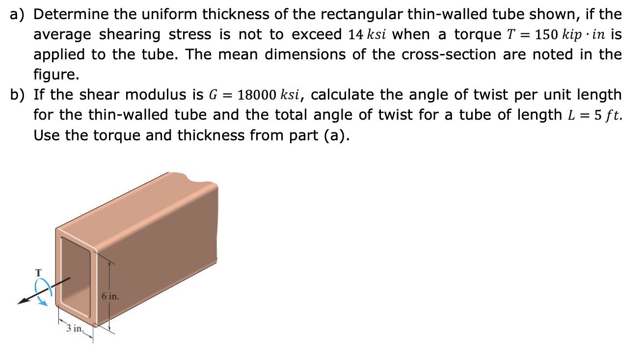 Solved a) Determine the uniform thickness of the rectangular | Chegg.com