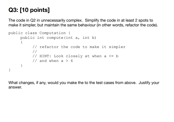 Solved public class Computation { public int compute (int a, | Chegg.com