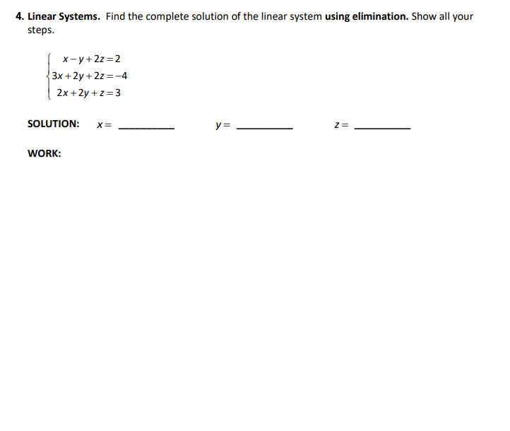Solved Linear Systems. Find the complete solution of the | Chegg.com