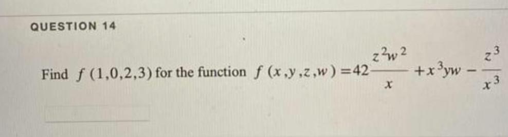 Solved Find f(1,0,2,3) for the function | Chegg.com