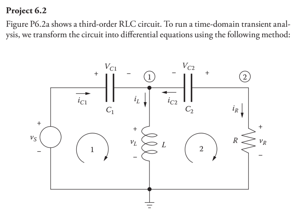 Project 6.2 Figure P6.2a shows a third-order RLC | Chegg.com
