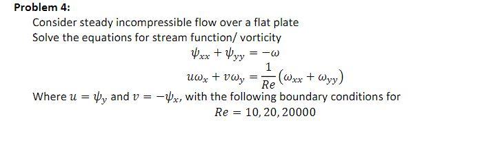 Problem 4: Consider steady incompressible flow over a | Chegg.com