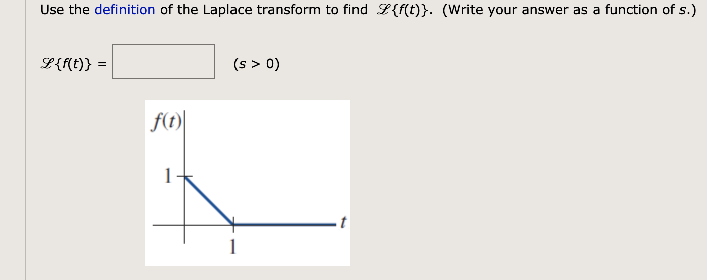 Solved Use the definition of the Laplace transform to find | Chegg.com