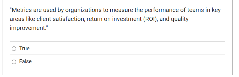 Solved "Metrics are used by organizations to measure the | Chegg.com