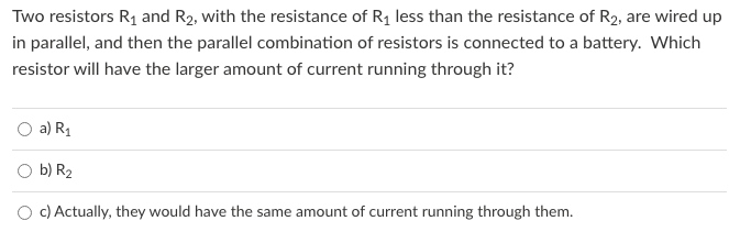Solved Two resistors R1 and R2, with the resistance of Ry | Chegg.com