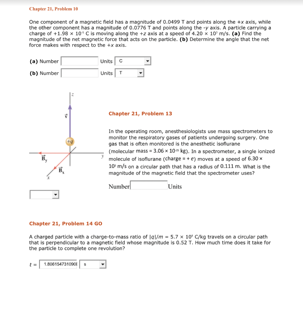 Solved Chapter 21 Problem 10 One Component Of A Magnetic 0548
