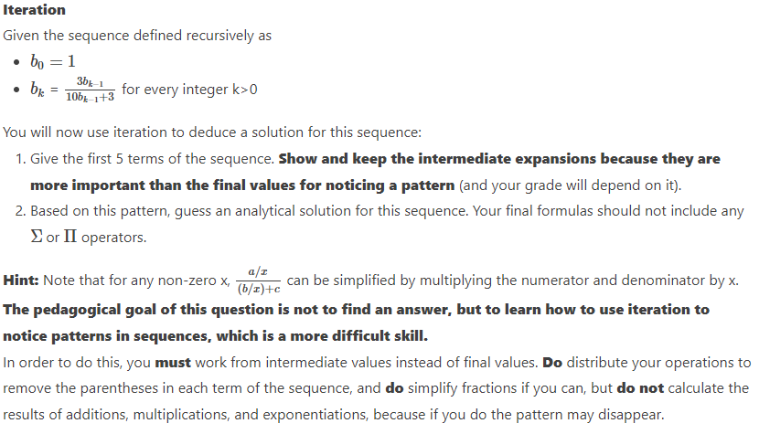 Solved Iteration Given the sequence defined recursively as - | Chegg.com
