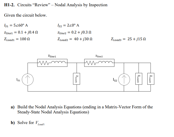 Solved H1-2. Circuits “Review” – Nodal Analysis by | Chegg.com