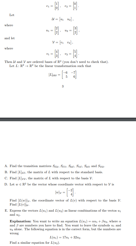 Solved e1=[10],e2=[01] Let U=[u1u2], where u1=[22],u2=[32], | Chegg.com