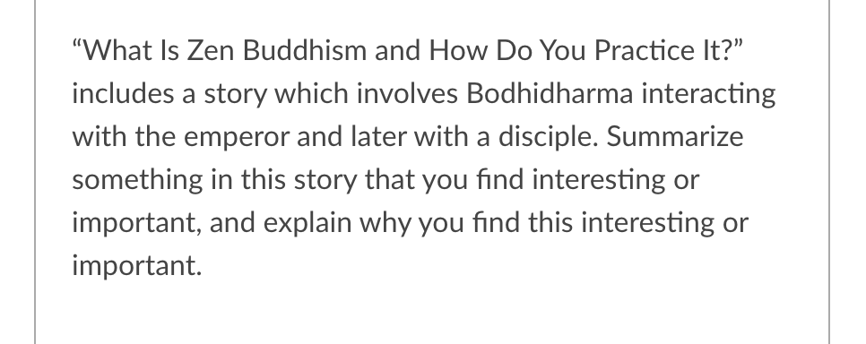 Solved "What Is Zen Buddhism and How Do You Practice | Chegg.com
