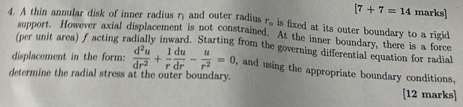 Solved A thin annular disk of ﻿inner radius ri ﻿and outer | Chegg.com