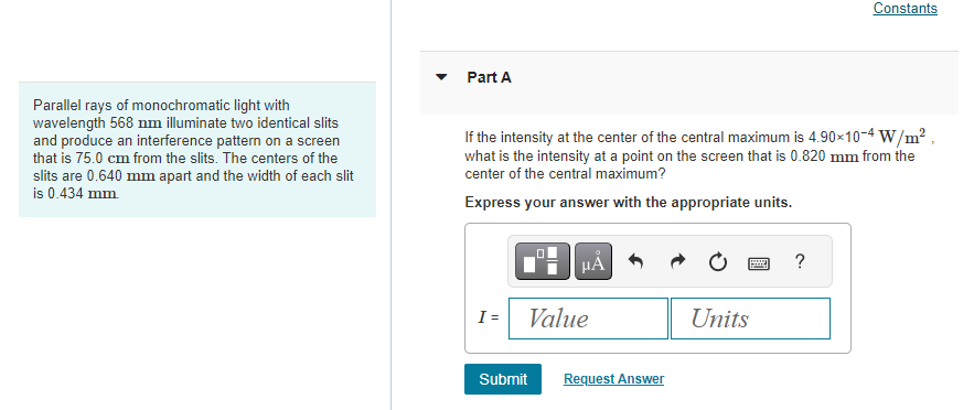 Solved Parallel rays of monochromatic light with wavelength | Chegg.com