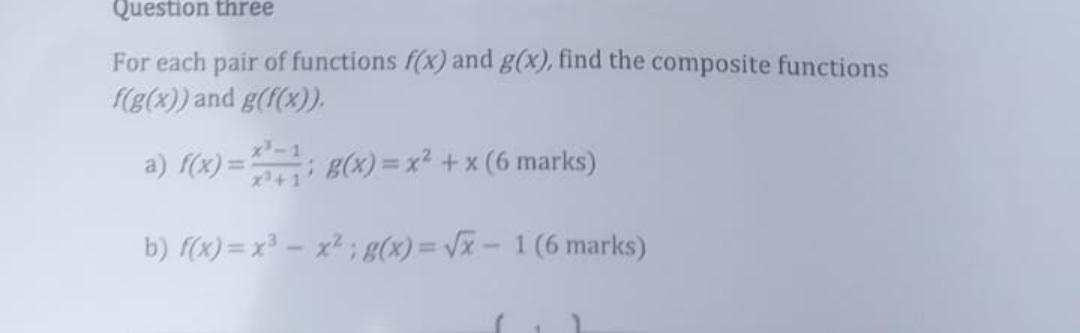 Solved For each pair of functions f(x) and g(x), find the | Chegg.com