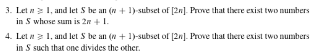 Solved 3. Let , and let S be an (n 1)-subset of [2n]. Prove | Chegg.com