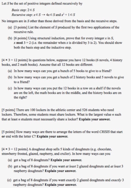 Solved Let S be the set of positive integers defined | Chegg.com