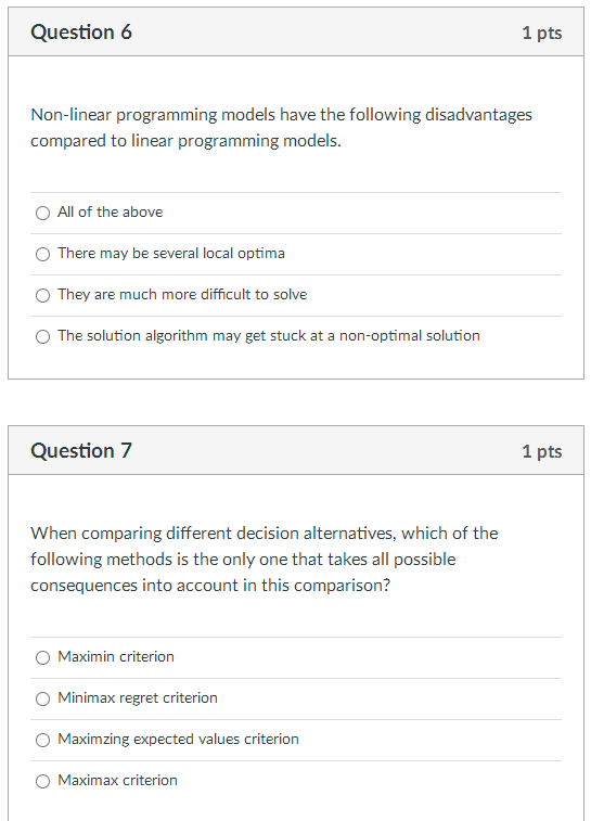 Solved Non-linear programming models have the following | Chegg.com