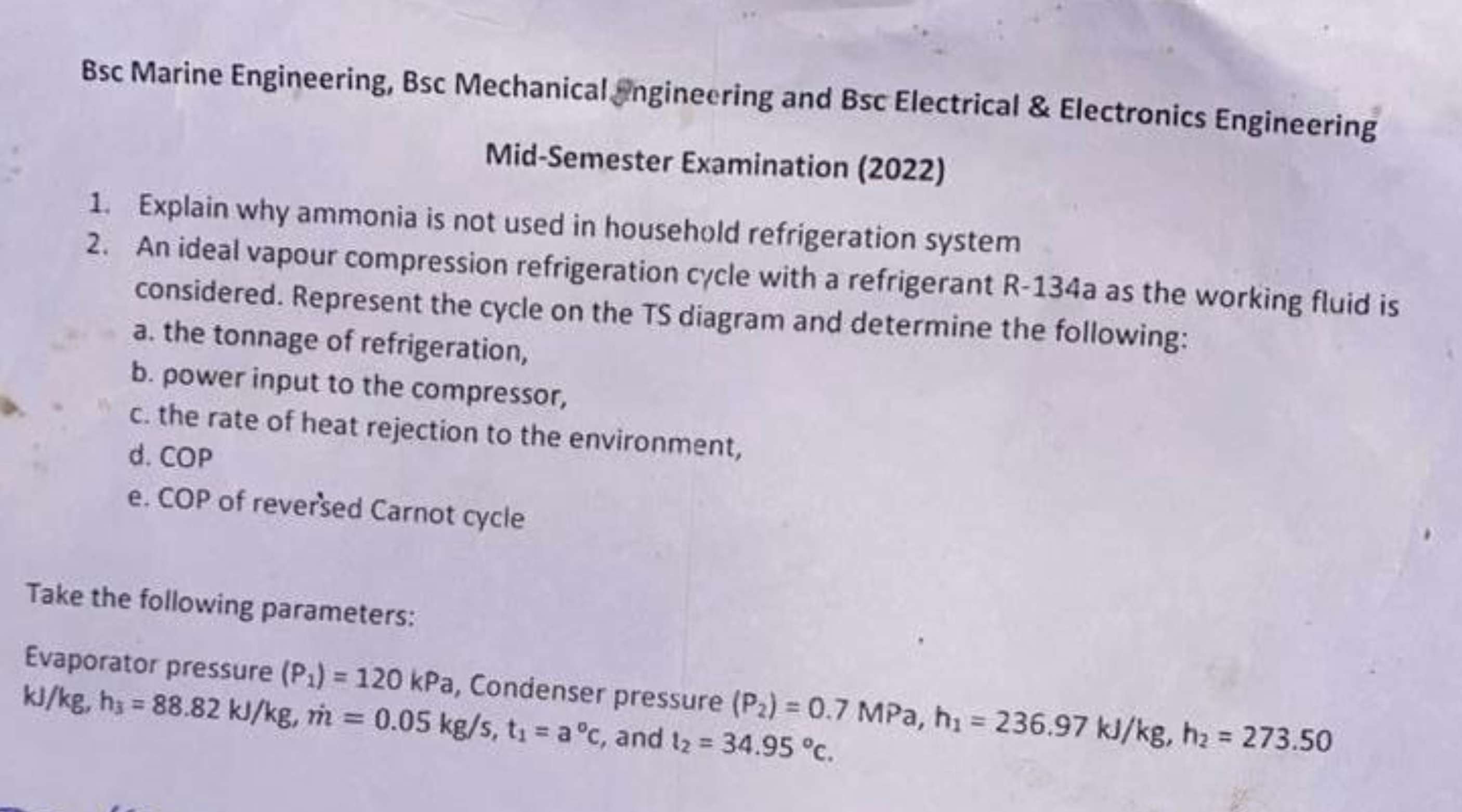 Solved Bsc Marine Engineering, Bsc Mechanical gngineering | Chegg.com