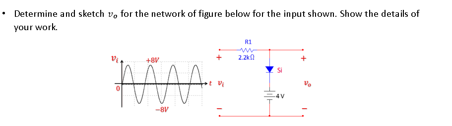 Solved Determine and sketch v_o for the network of figure | Chegg.com