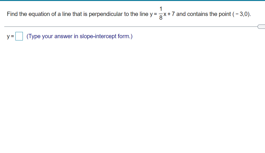 Solved 1 Find the equation of a line that is perpendicular | Chegg.com