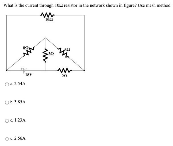 Solved Using mesh analysis, find the current flow through | Chegg.com