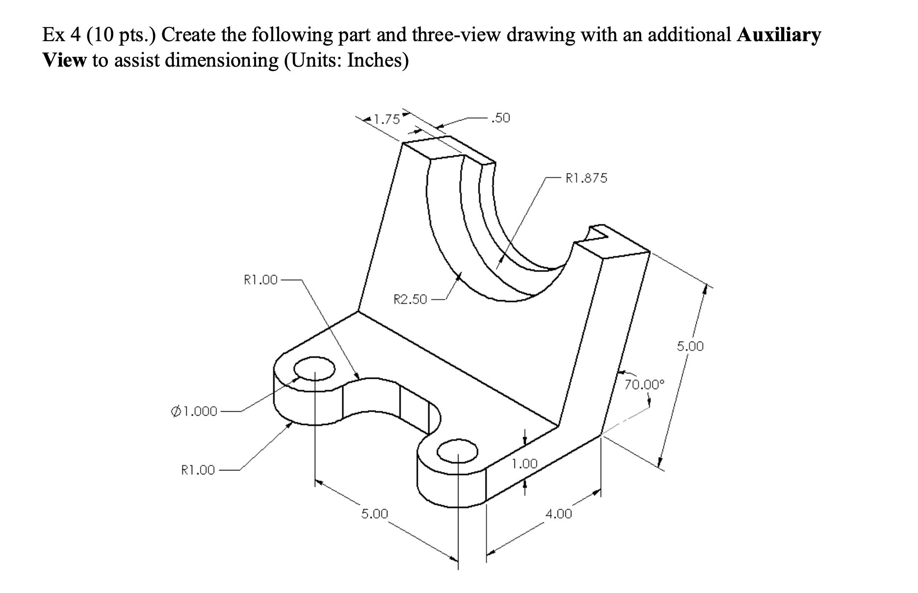 Solved Ex 4 (10 pts.) Create the following part and | Chegg.com