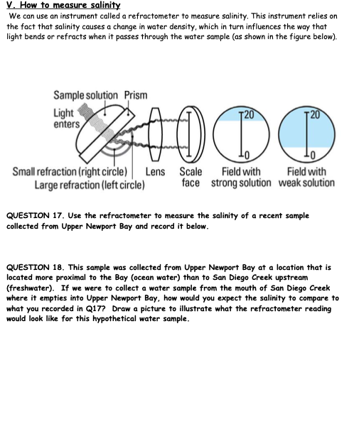 V. How to measure salinity We can use an instrument | Chegg.com