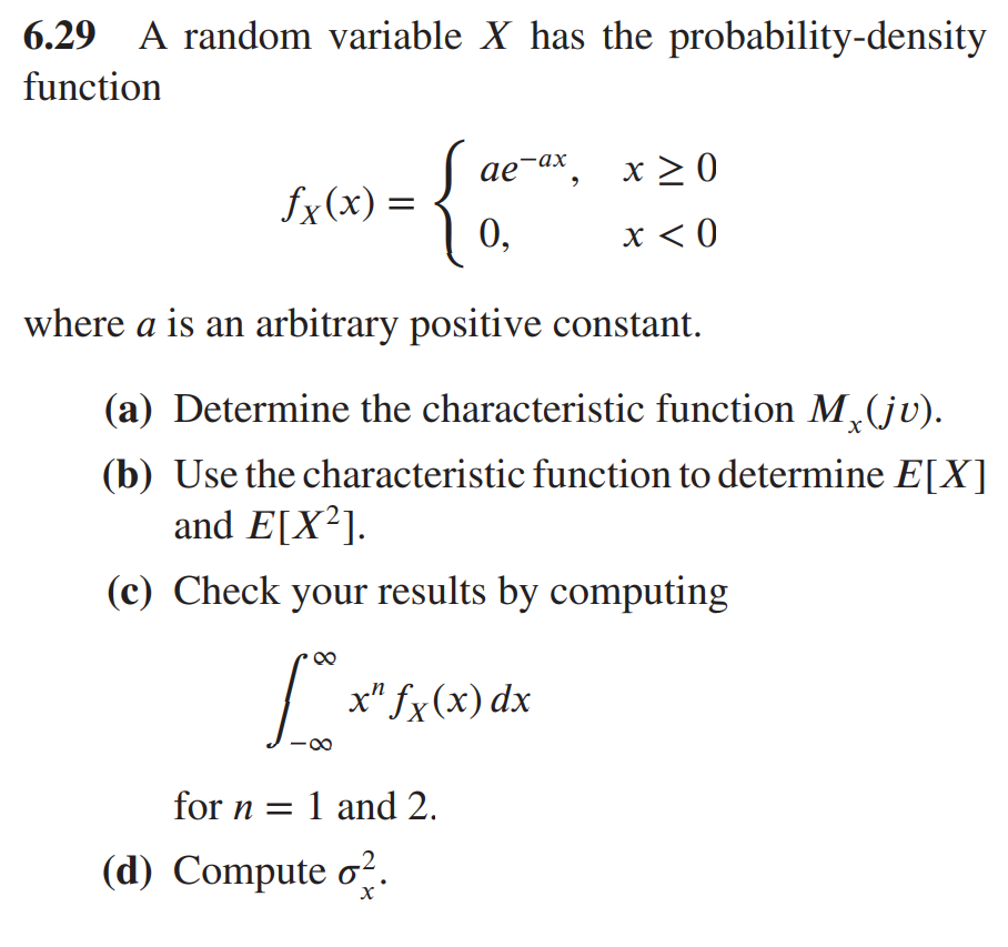 Solved 6.29 A random variable X has the probability-density | Chegg.com