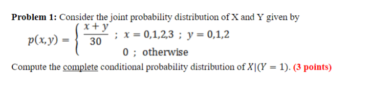 Solved Problem 1: Consider the joint probability | Chegg.com