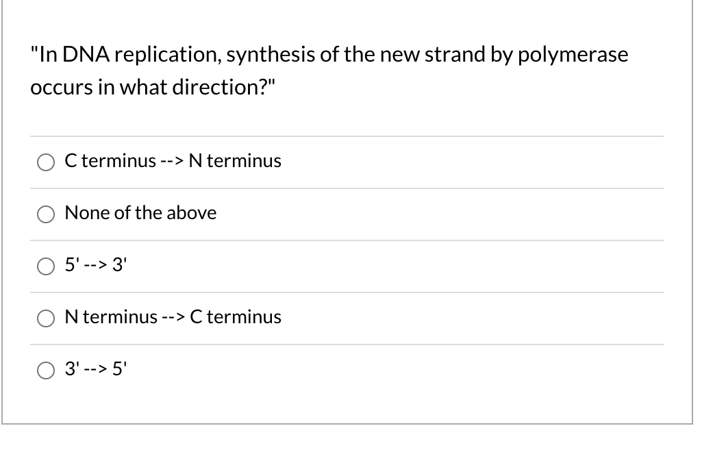"In DNA replication, synthesis of the new strand by | Chegg.com