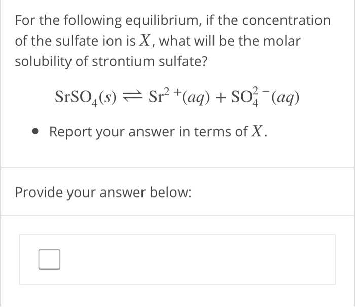 Solved For the following equilibrium, if the concentration | Chegg.com
