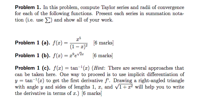 Solved Problem 1. In this problem, compute Taylor series and | Chegg.com