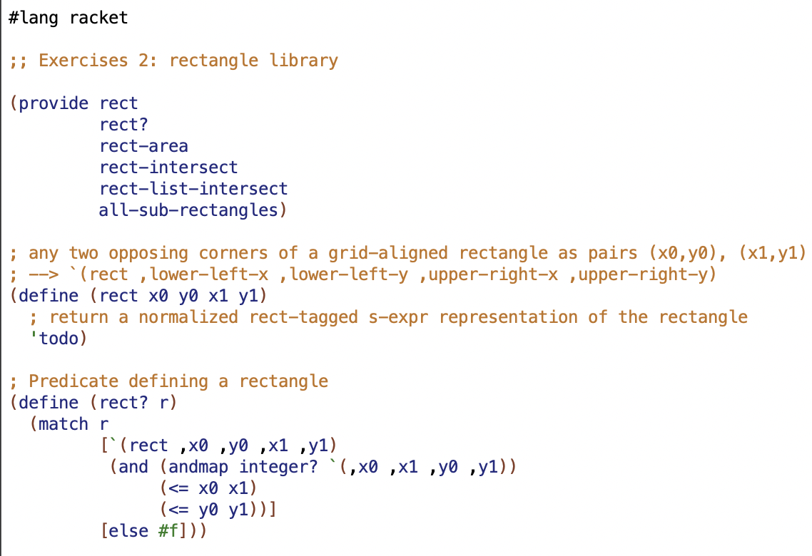 Racket Programming Complete The Method That Starts