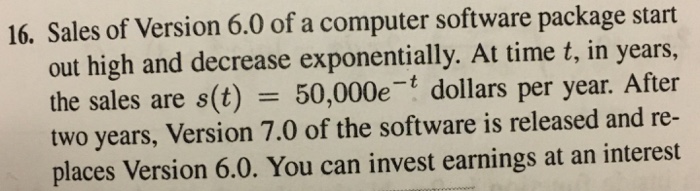 Solved Sales of Version 6.0 of a computer software package | Chegg.com
