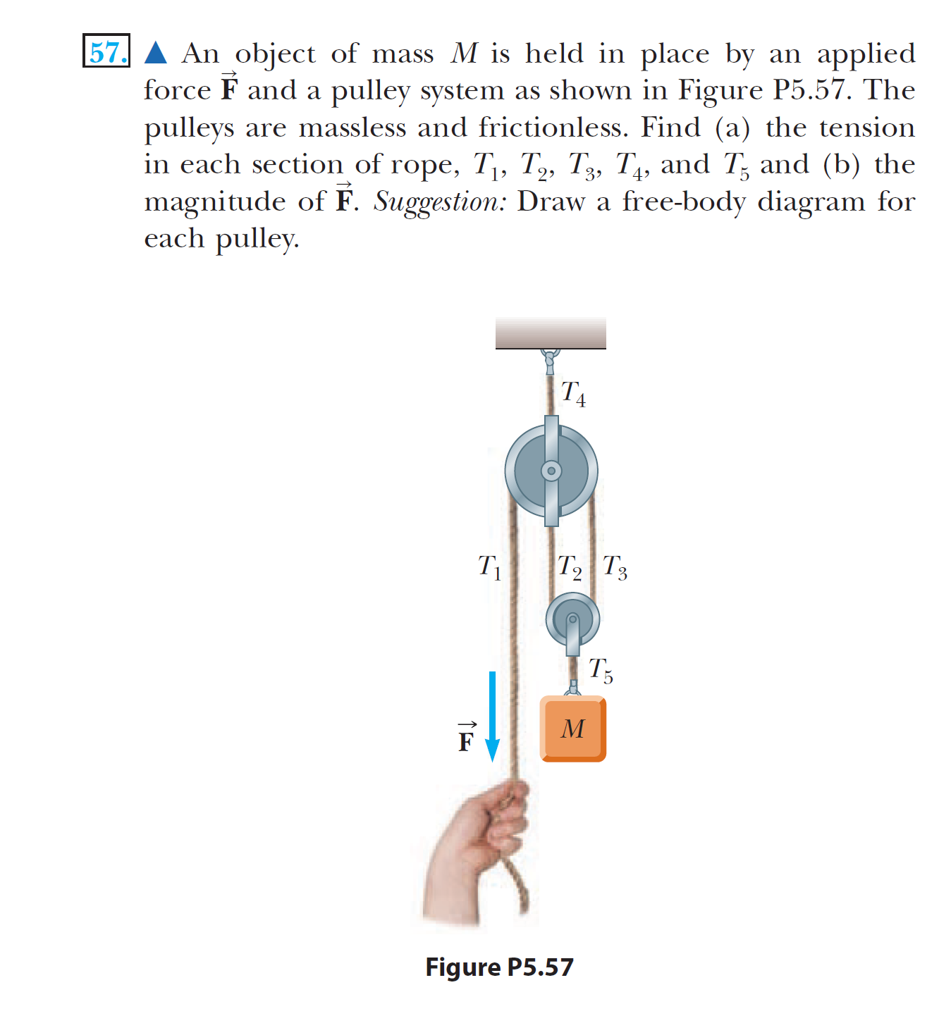 Solved An object of mass M ﻿is held in place by an | Chegg.com