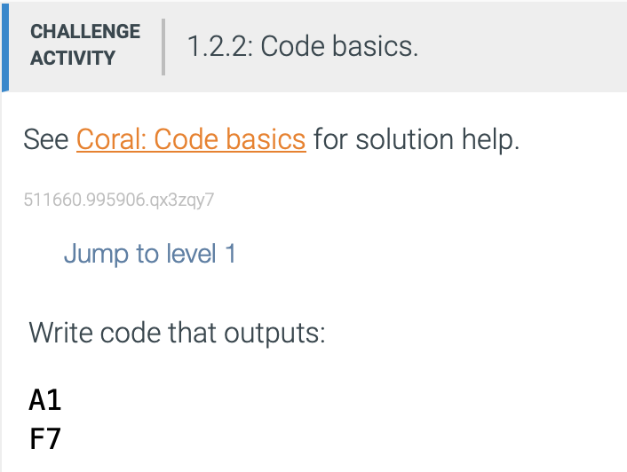See Coral Code Basics For Solution Help
